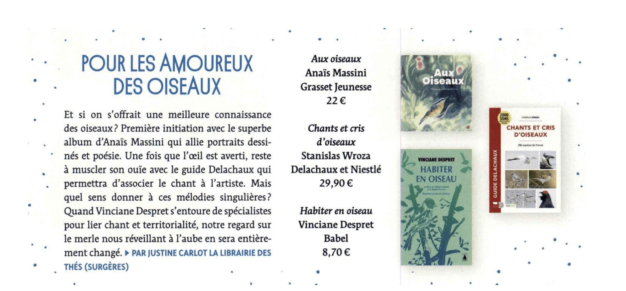 Aux oiseaux – Grasset-Jeunesse